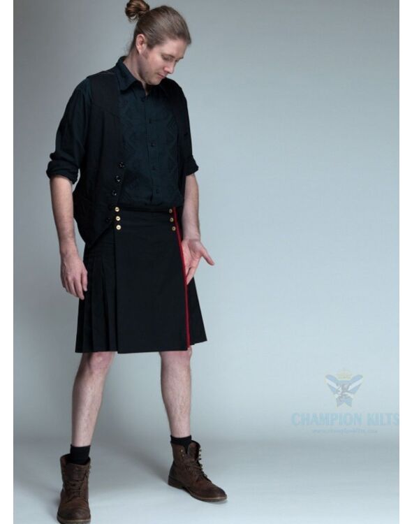 Black Modern Utility Kilt