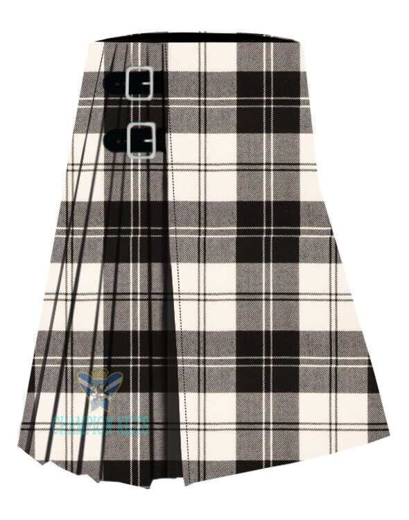 Erskine Black and White Tartan Kilt- Tartan kilt-Kilts