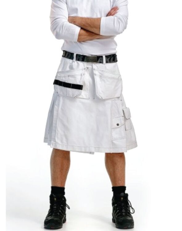 White Cotton Working Utility Kilt | Champion Kilts