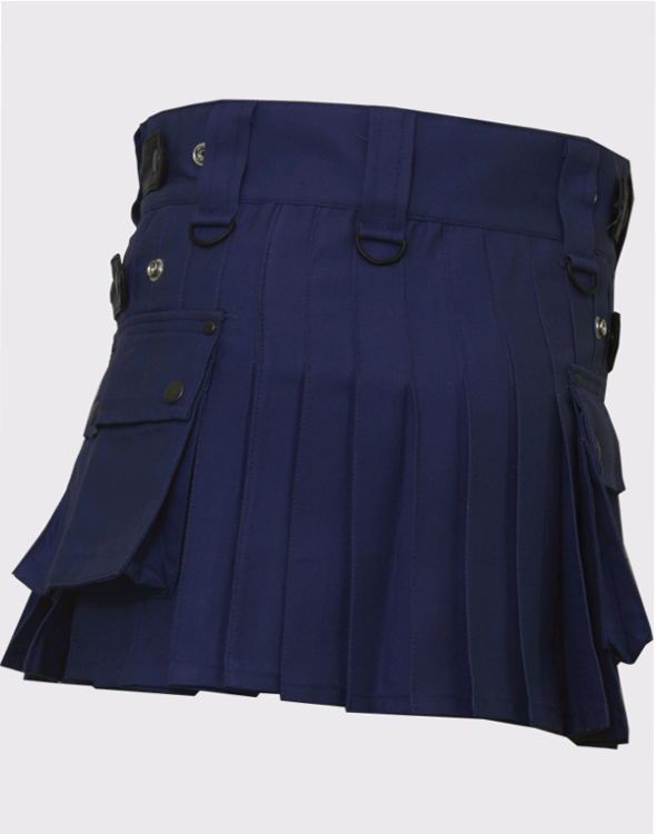 Women Blue Color Utility Kilt