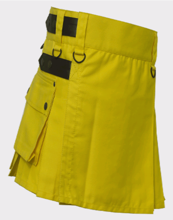 Women Yellow Color Utility Kilt